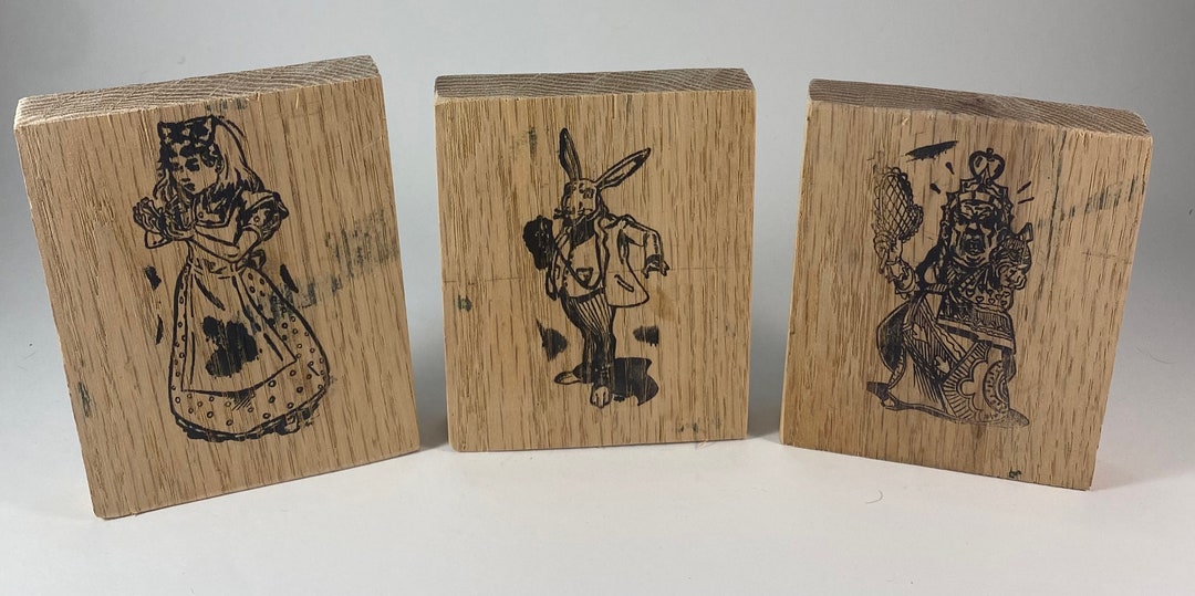 XL Handmade Rubber Alice in Wonderland Stamps - Etsy