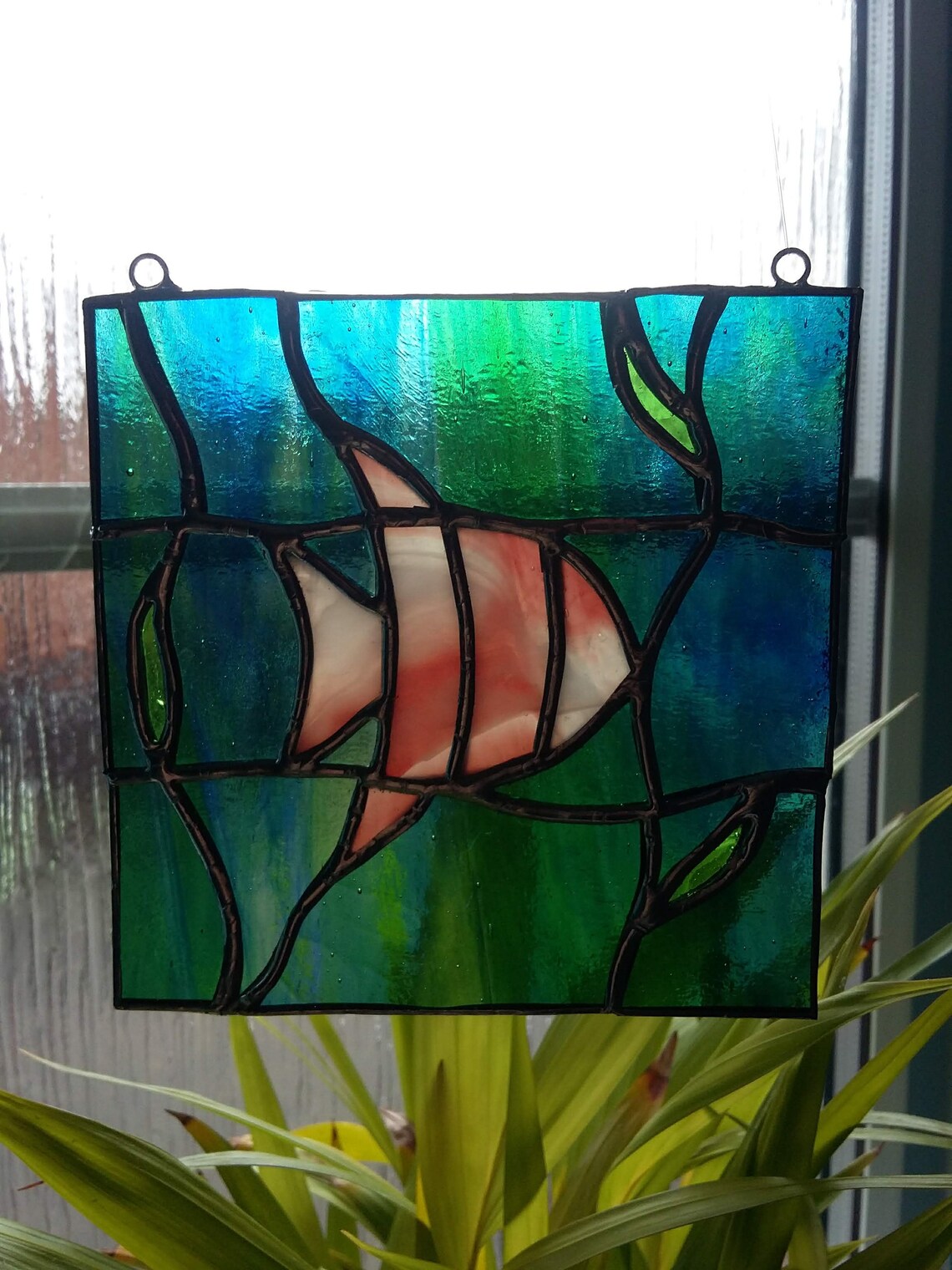 Angel Fish Stained Glass Panel Suncatcher - Etsy UK