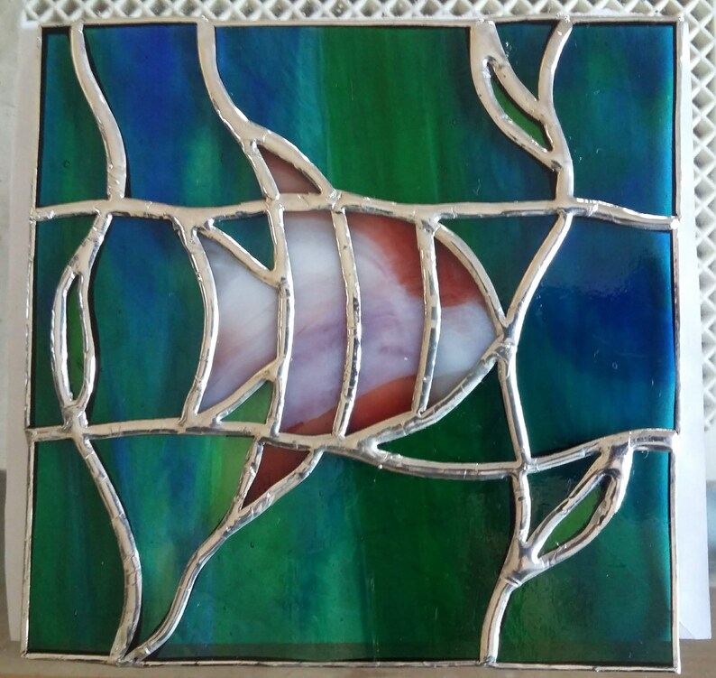 Angel Fish Stained Glass Panel Suncatcher - Etsy UK