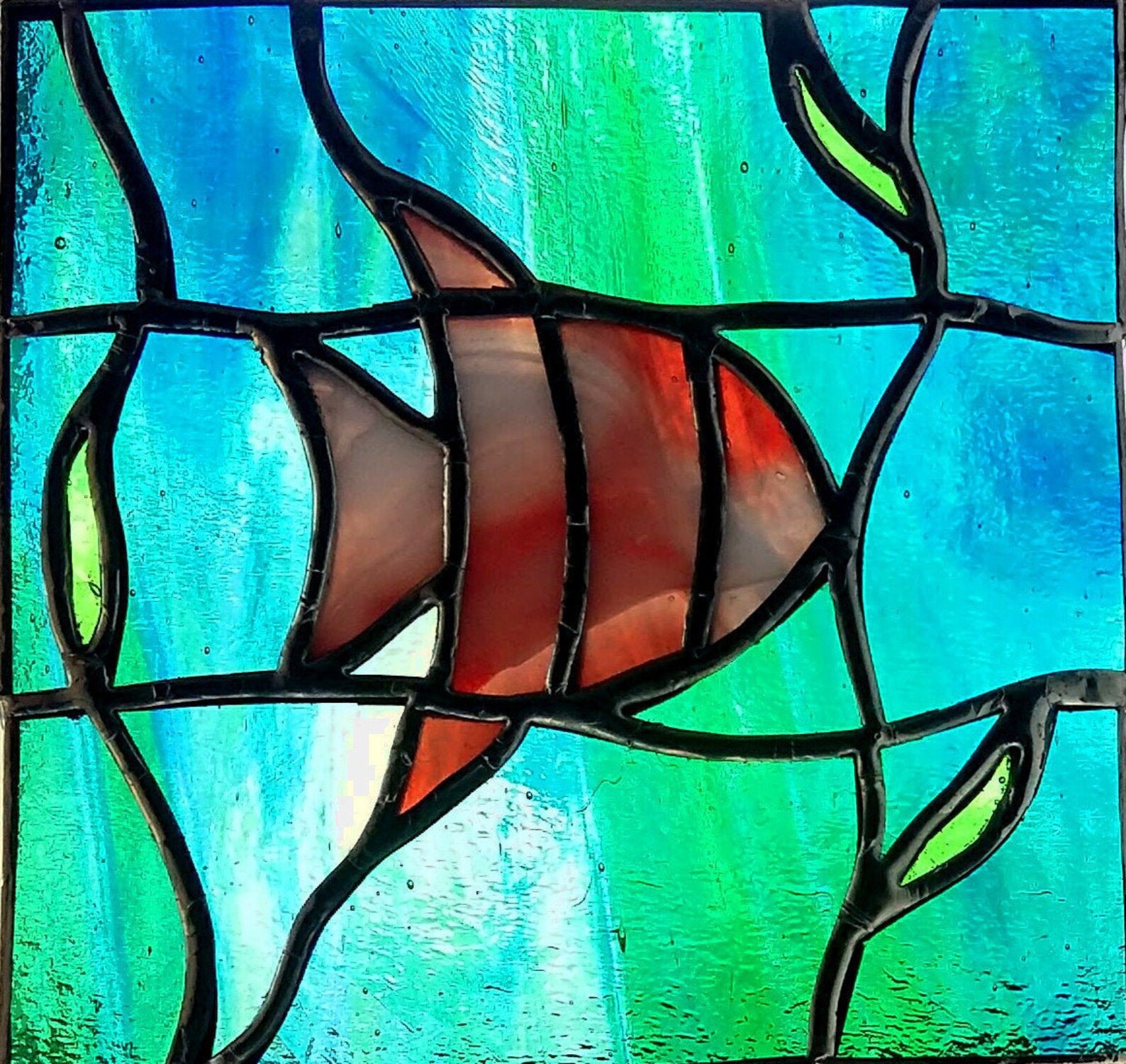 Angel Fish Stained Glass Panel Suncatcher - Etsy UK