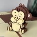 Make Your Own Monkey Pop up Card Paper Craft DIY Kit - Etsy