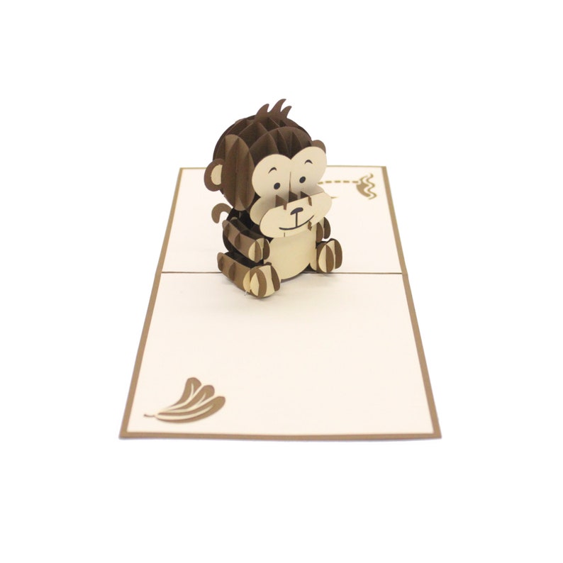 Make Your Own Monkey Pop up Card Paper Craft DIY Kit - Etsy