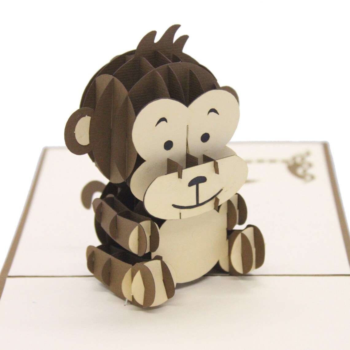 Make Your Own Monkey Pop up Card Paper Craft DIY Kit - Etsy