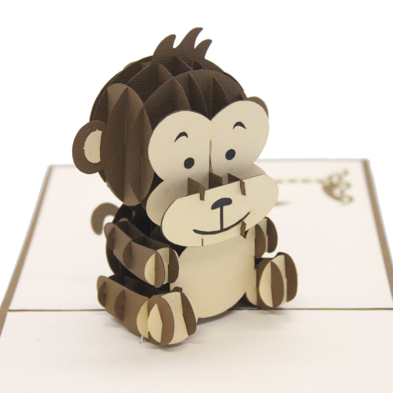 Make Your Own Monkey Pop up Card Paper Craft DIY Kit - Etsy