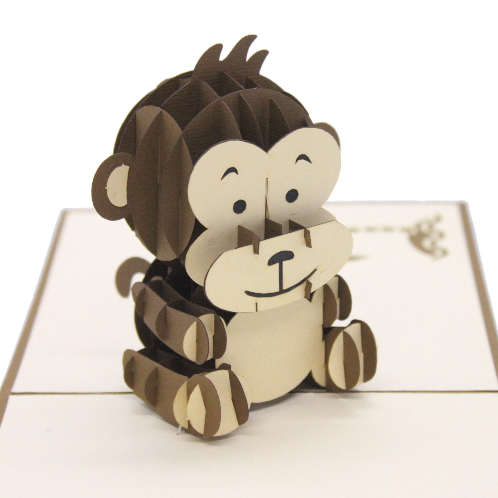 Pop up Monkey Card Template SVG DXF PDF (digital Download) - Etsy