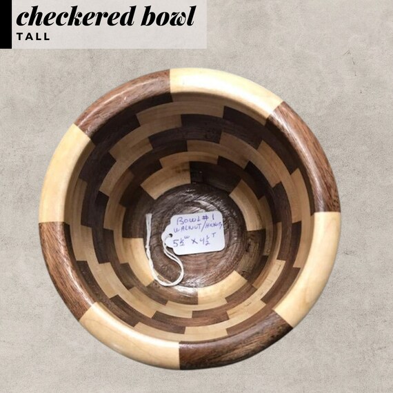 Checkered Bowl Tall | Etsy