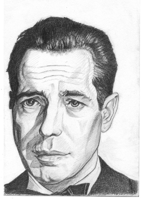 Humphrey Bogart Pencil Drawing Portrait Fine Art Print - Etsy