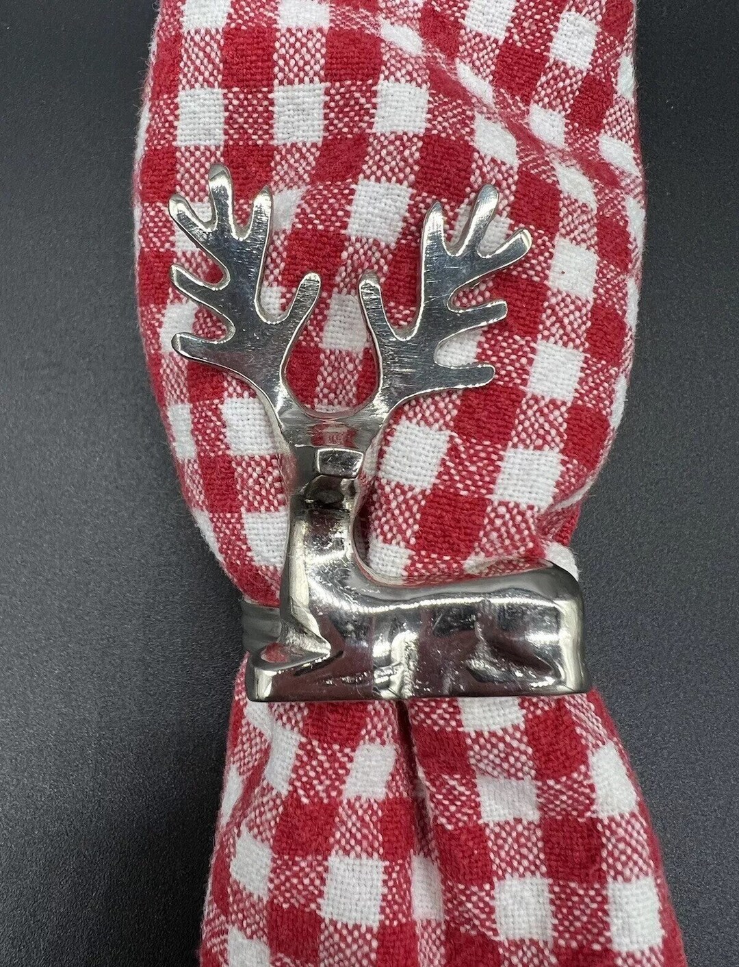 Vintage Christmas Napkin Rings Reindeer Napkin Rings Silver Tone Metal ...