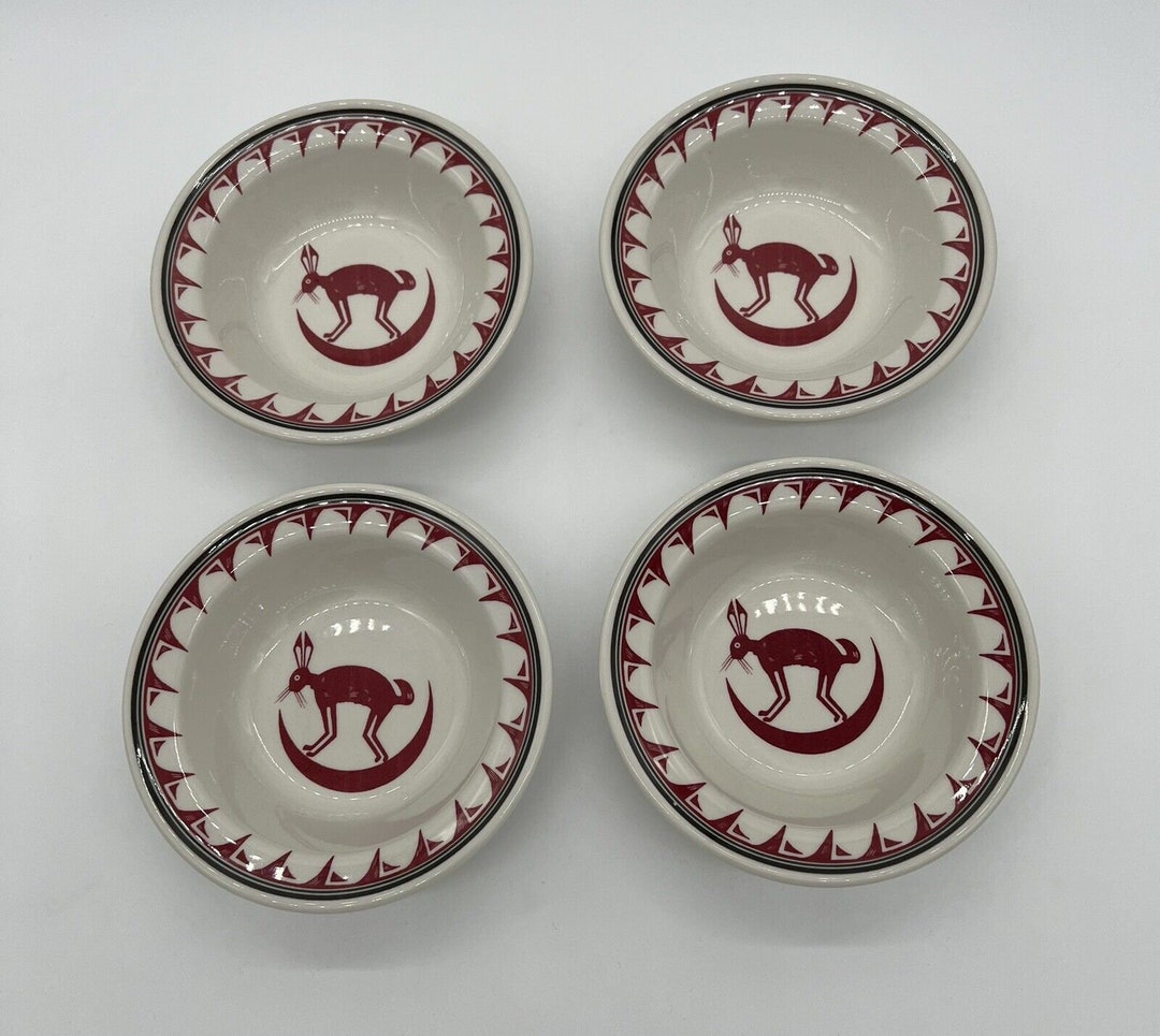 Ancient Mimbreno Indian Replica Santa Fe Dining Car Service Set of 4 ...