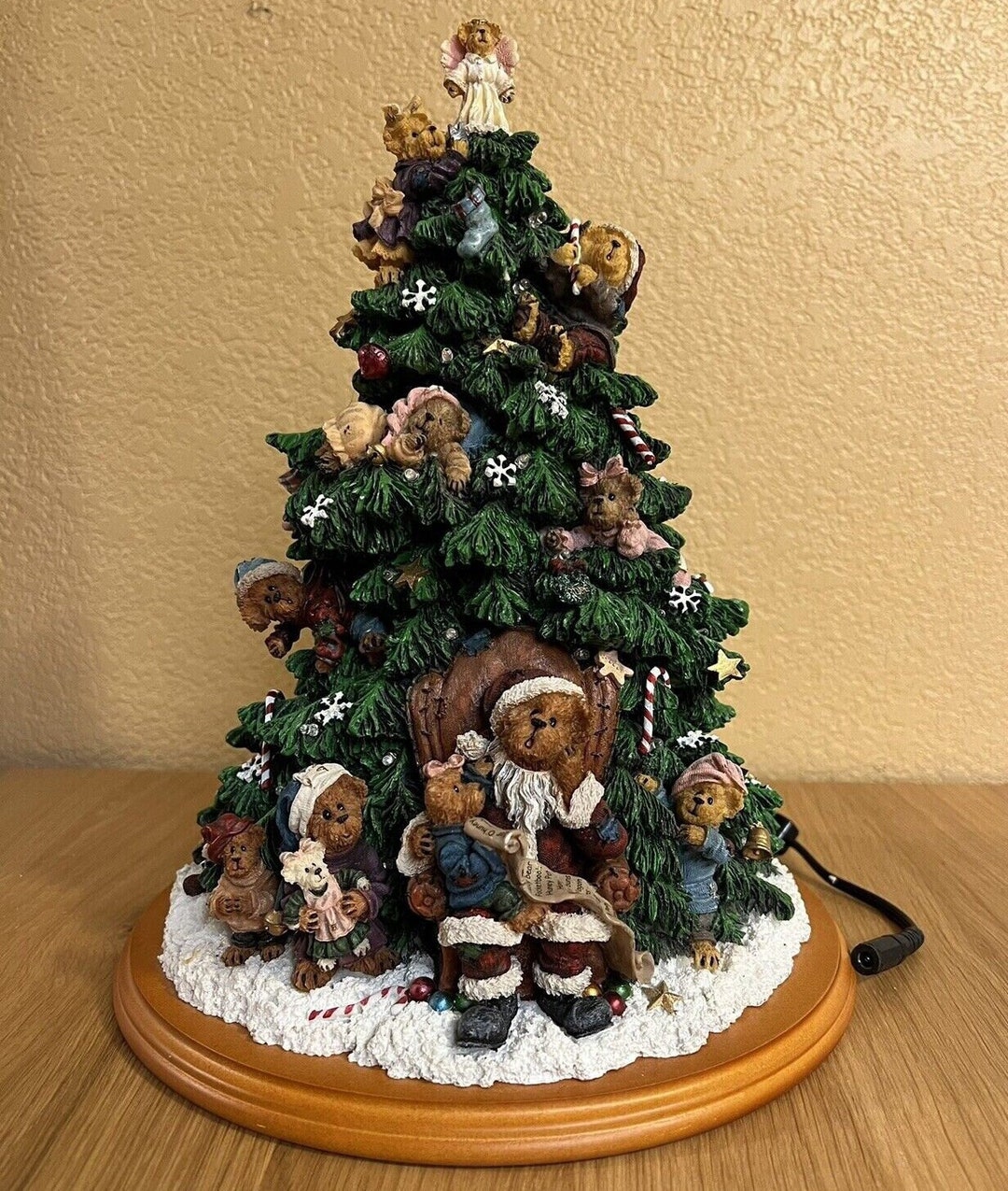 Vintage Danbury Mint Boyds Bears Light up Christmas Tree 13 Inch Tall ...