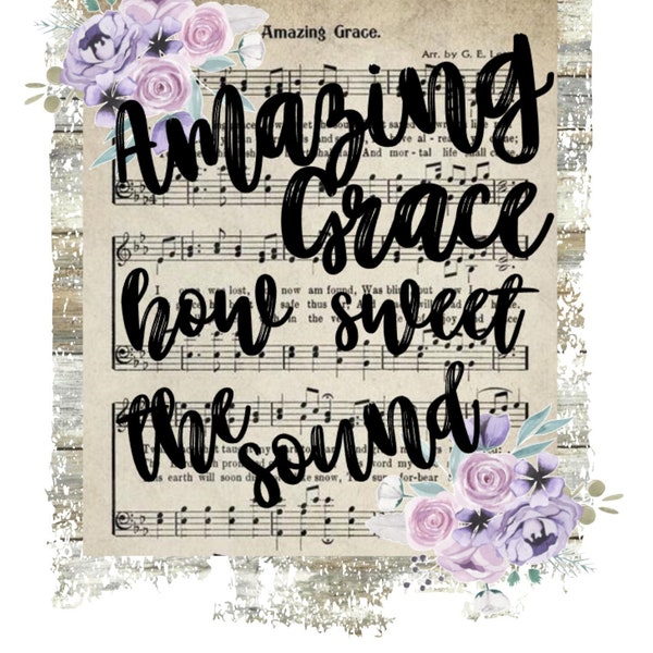 Amazing Grace Music Stencil - Etsy