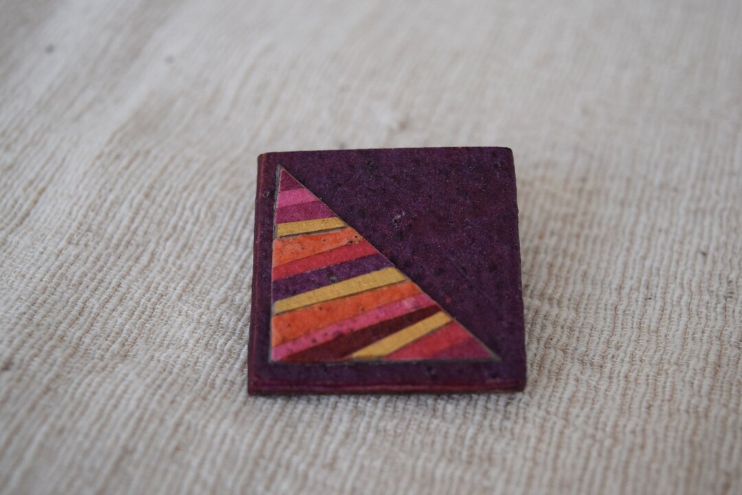Brooch Made of Handmade Paper - Etsy Sweden