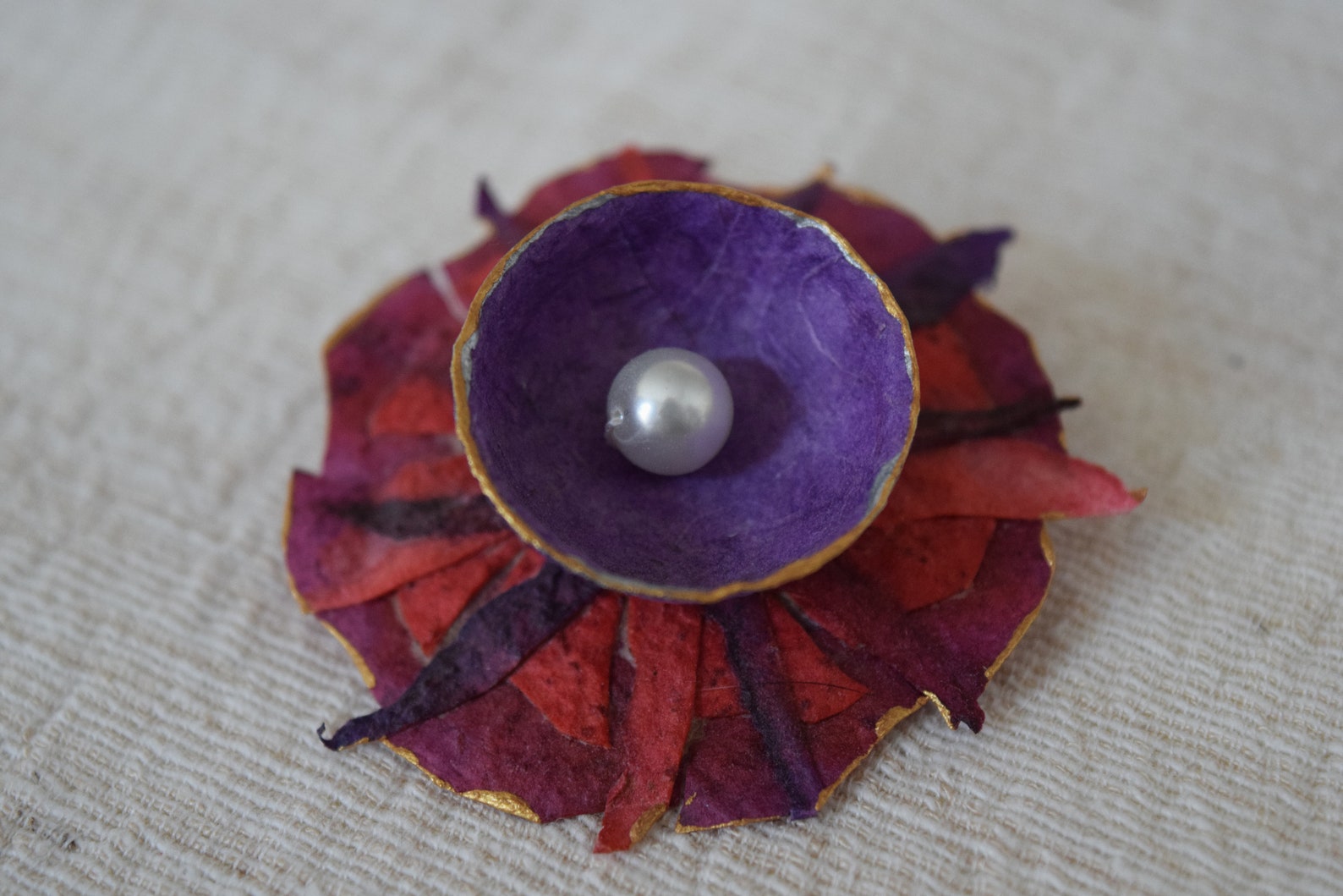 Flower Brooch Made of Handmade Paper - Etsy New Zealand
