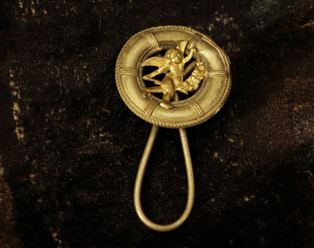 Victorian Antique Golden Angel Pin / Art Deco Antique Fastener / Early ...