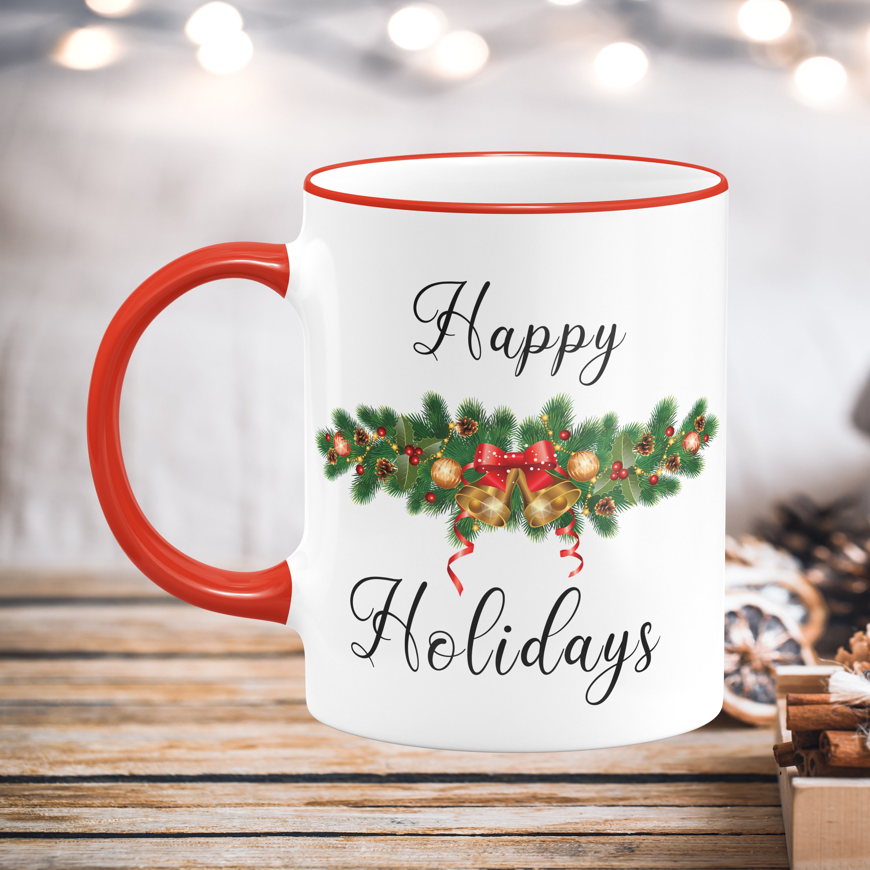 Happy Holidays Mug Holiday Coffee Mug Hot Chocolate Mug My Etsy