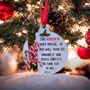 Personalized Height Ribbon Christmas Ornament, Keepsake Height Ornament ...