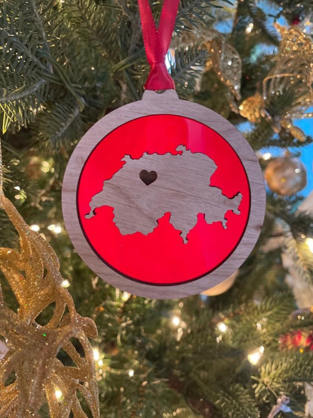 Personalized Switzerland Ornament, Switzerland Christmas Ornament ...