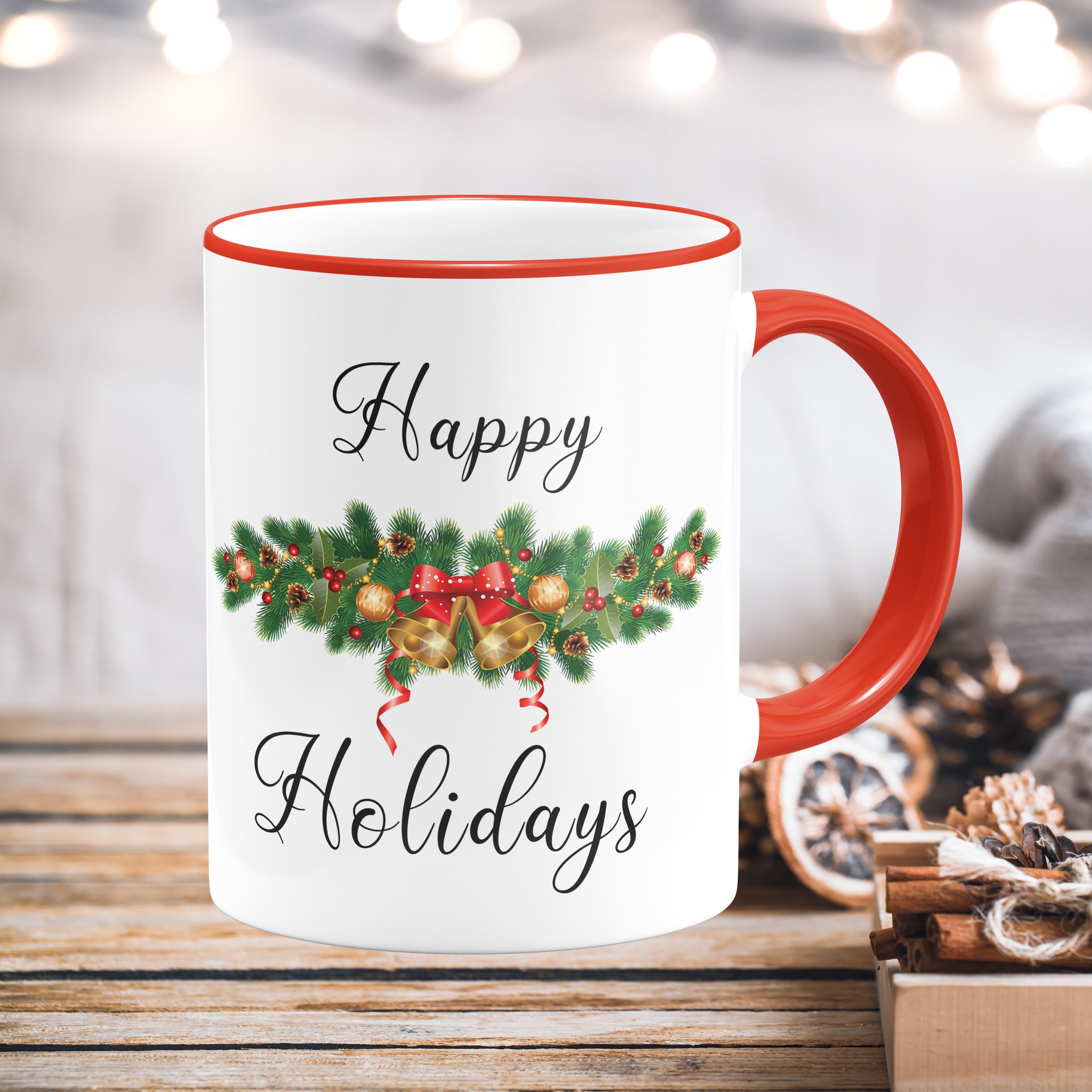 Happy Holidays Mug Holiday Coffee Mug Hot Chocolate Mug My - Etsy