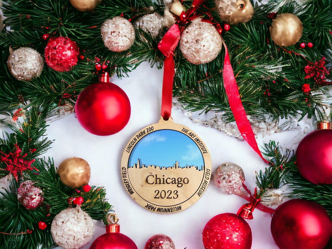 Personalized Chicago Ornament, Chicago Christmas Ornament, Chicago ...