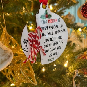 Personalized Height Ribbon Christmas Ornament Keepsake Height - Etsy Canada