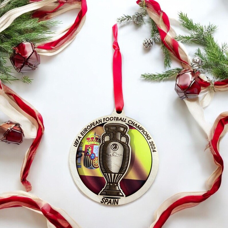 Spain UEFA European Football Champions 2024 Christmas Ornament, Spain ...