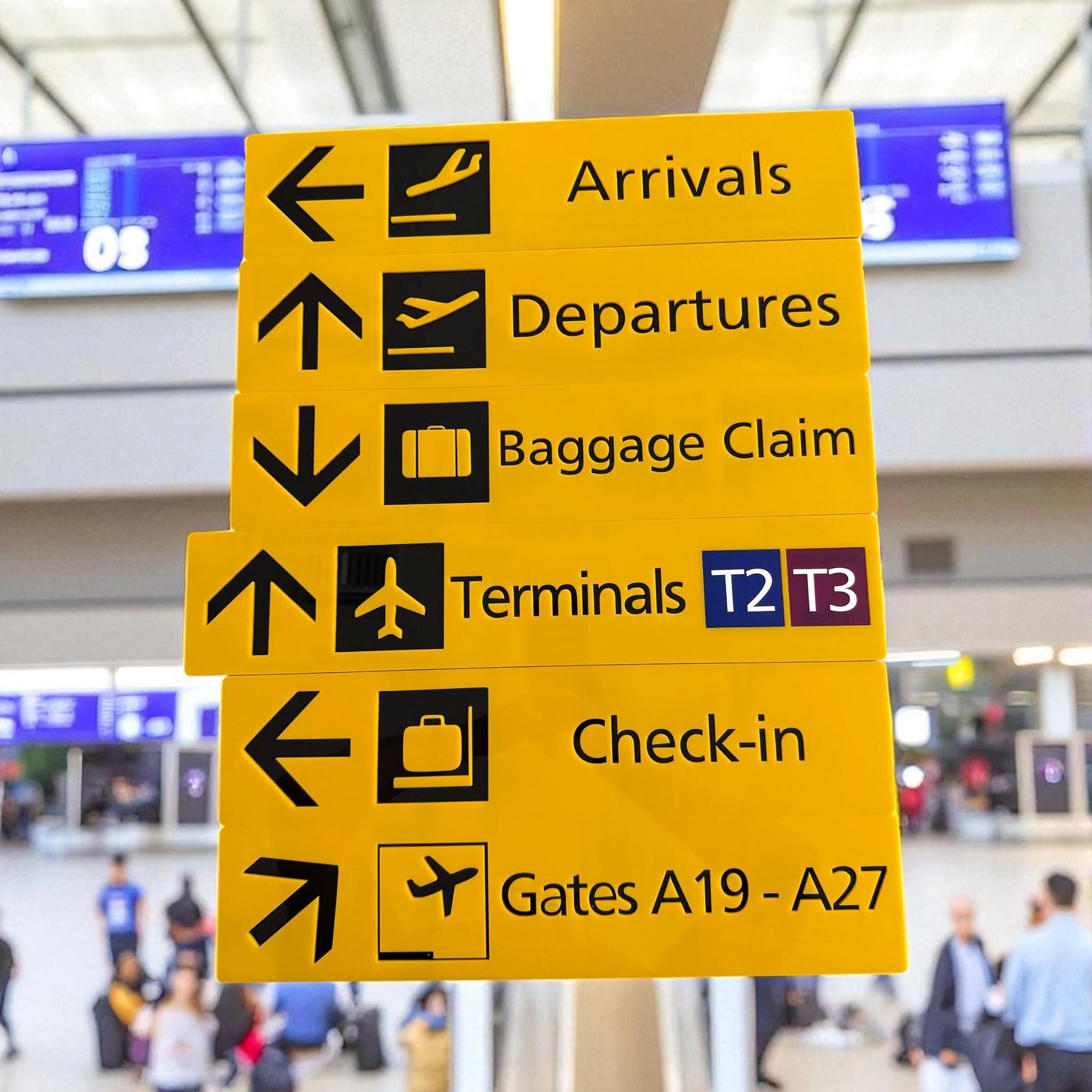 Airport Directional Party Signs – Arrivals, Departures, Baggage Claim ...