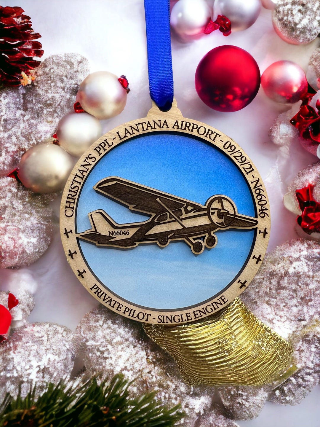 Personalized Private Pilot License Flight Ornament, PPL, Cessna ...