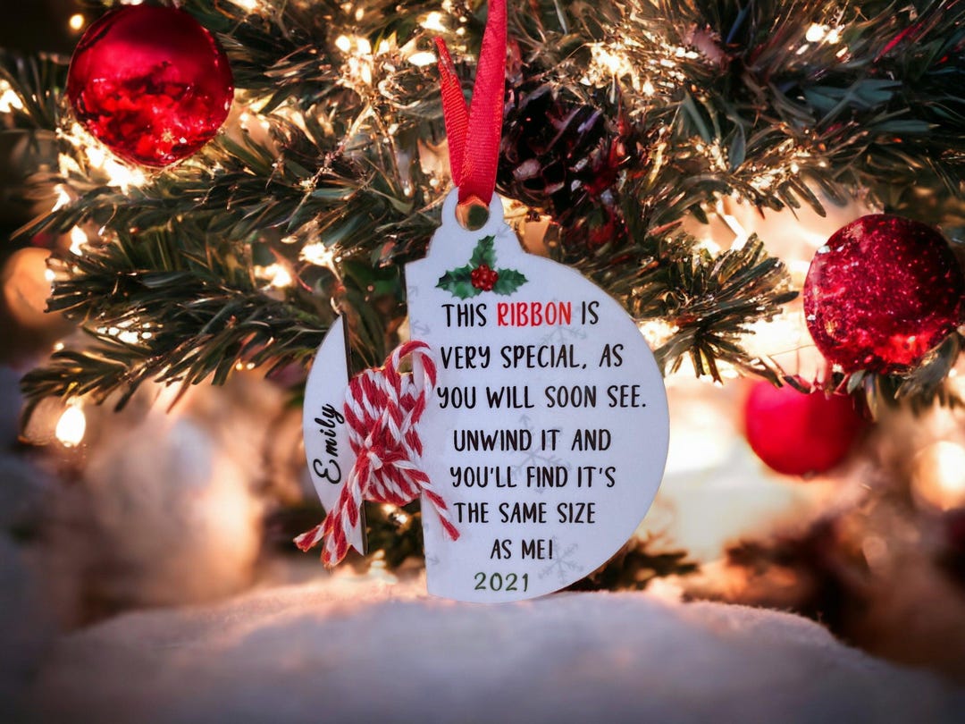 Personalized Height Ribbon Christmas Ornament, Keepsake Height Ornament ...