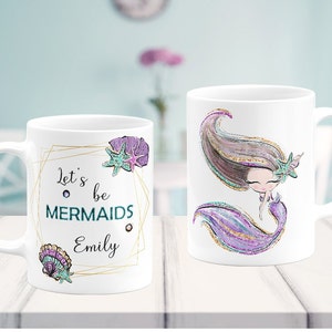 Personalized Mermaid Coffee Mug, Custom Mug, Gift for Her, Mermaid Tail ...