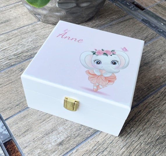 Personalized Elephant Ballerina Design Jewelry Box Keepsake | Etsy