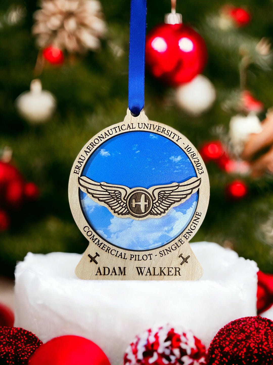 Personalized Commercial Pilot License Single Engine Flight Ornament ...