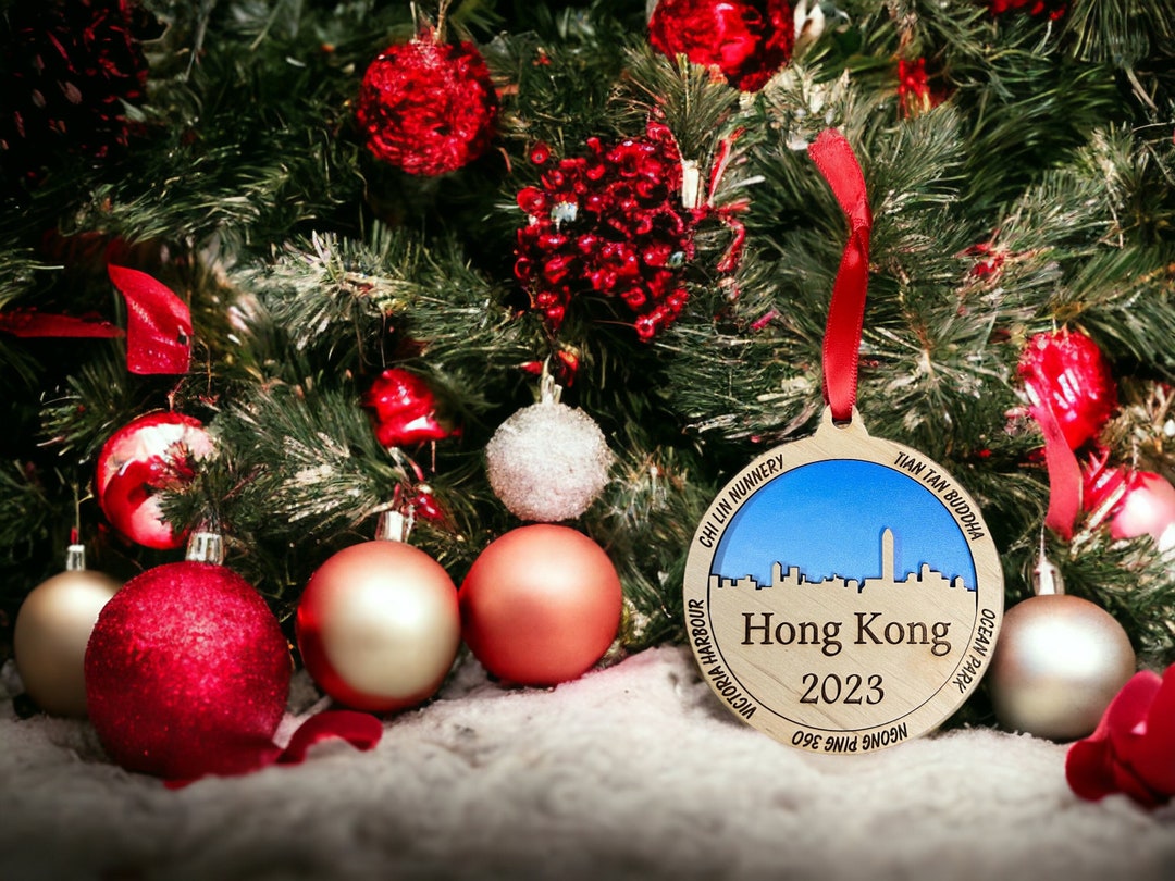 Personalized Hong Kong Ornament, Hong Kong Christmas Ornament, Travel ...
