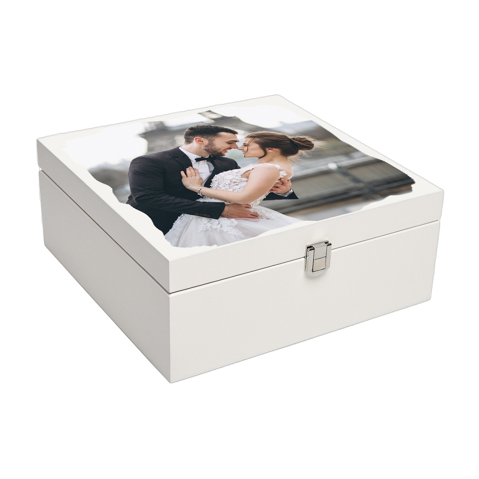 Personalized Photo Jewelry Box, Keepsake Box, Our Wedding Day, Custom ...
