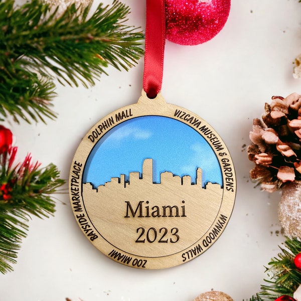 Miami Skyline Ornament - Etsy