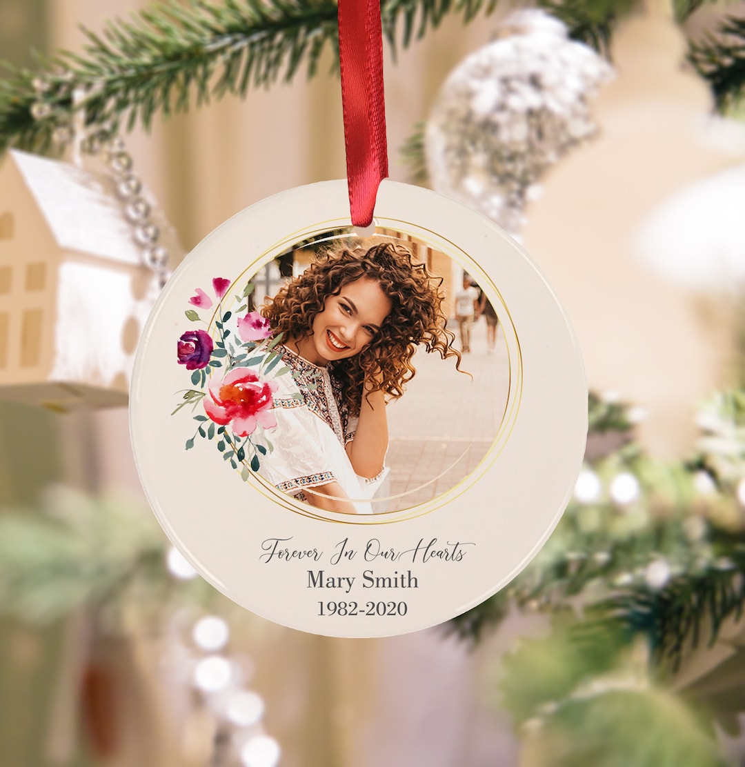 Personalized Memorial Photo Keepsake Ornament, Memorial Ornament for ...