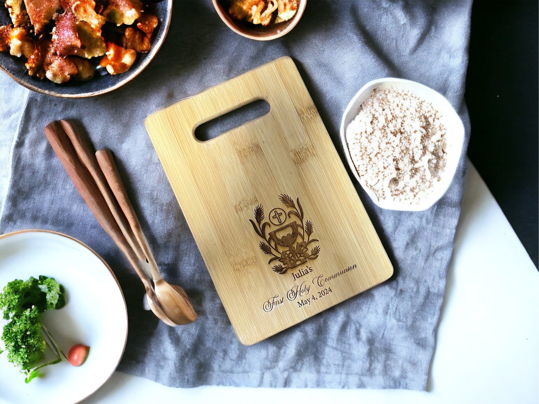 Personalized First Holy Communion Tray Bamboo Serving Board, First ...