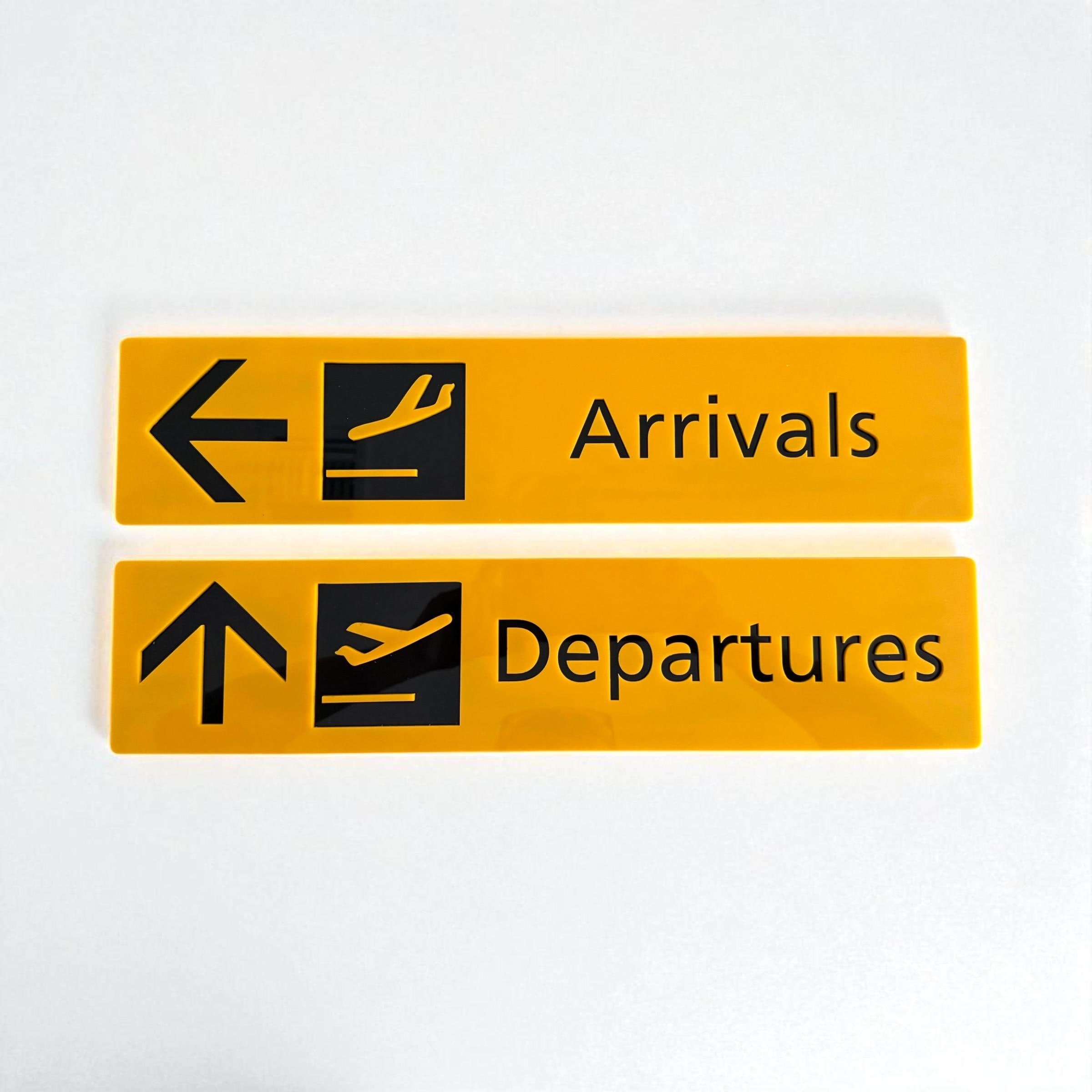 Airport Directional Party Signs – Arrivals, Departures, Baggage Claim ...