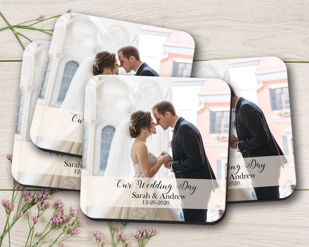 Personalized Wedding Photo Coasters, Wedding Favors, Keepsake Coasters ...