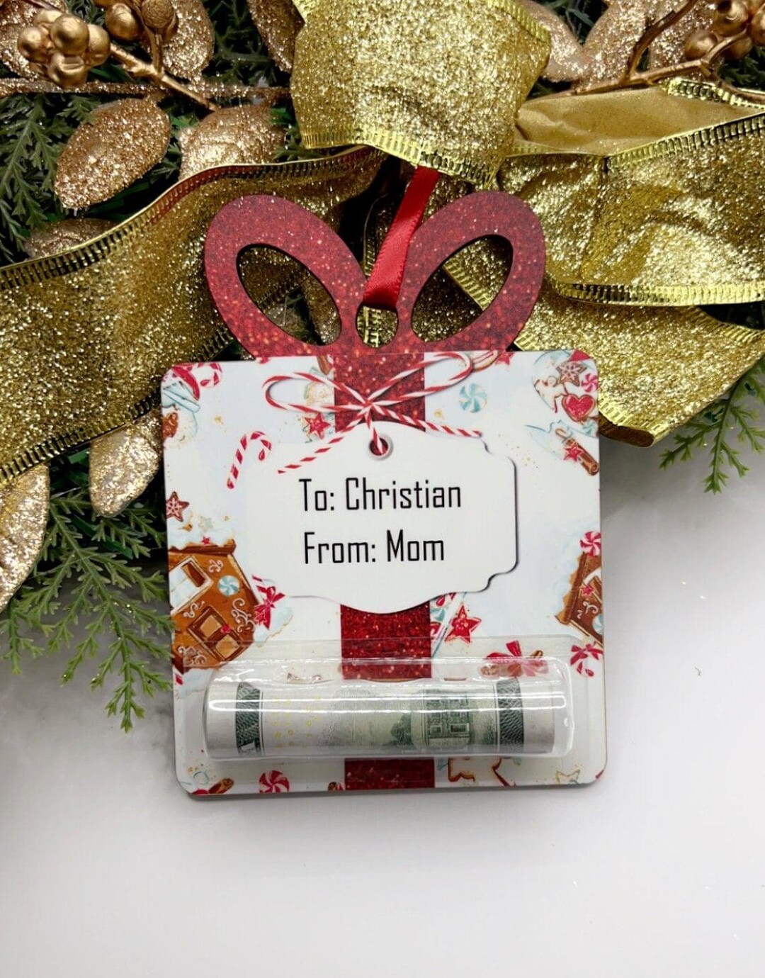 Personalized Money Card Christmas Ornament, Christmas Gift Card, Money ...