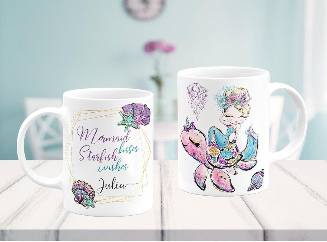 Personalized Mermaid Coffee Mug, Custom Mug, Gift for Her, Mermaid Tail ...