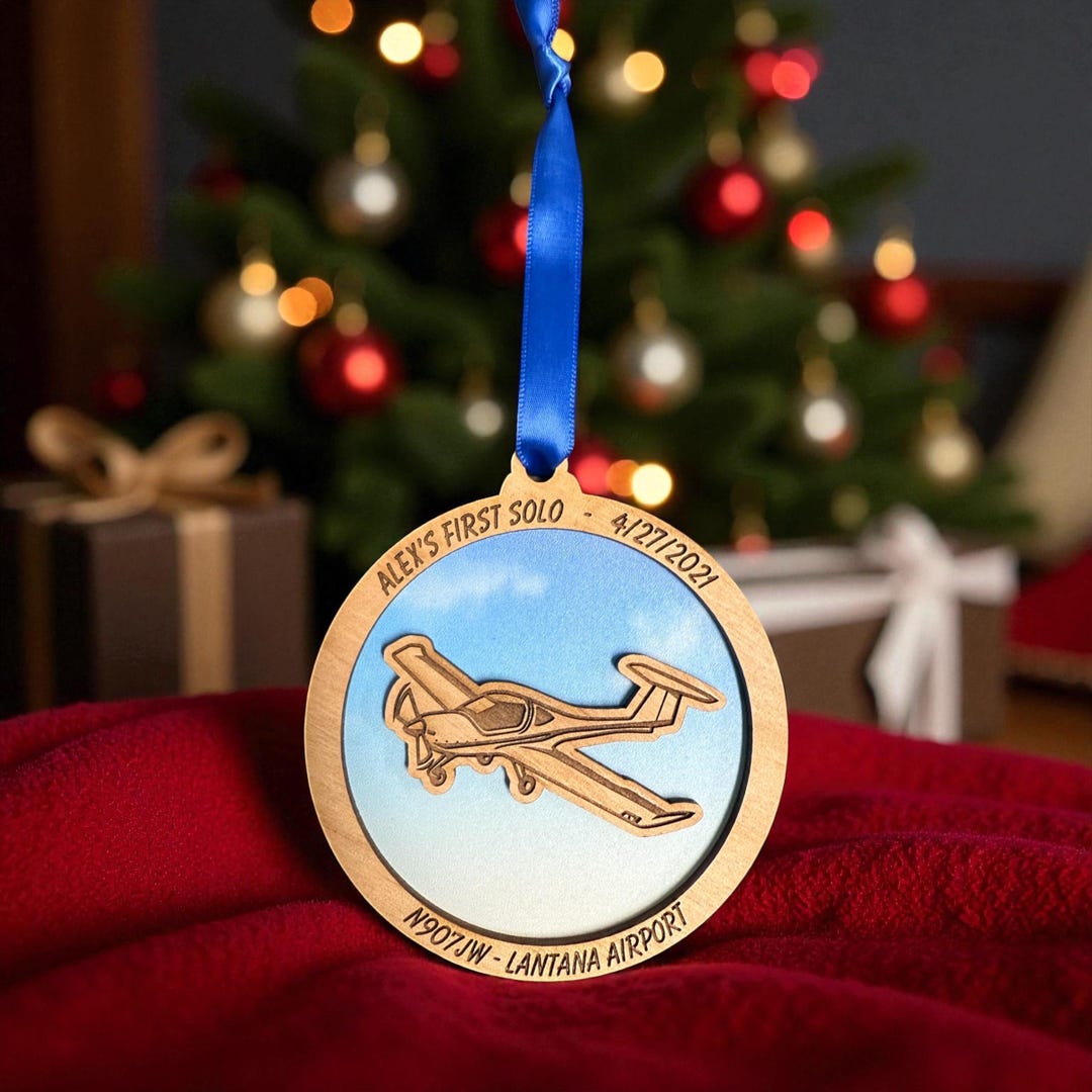 Personalized First Solo Flight Ornament, DA20-C1, Aviation Gifts, Pilot ...