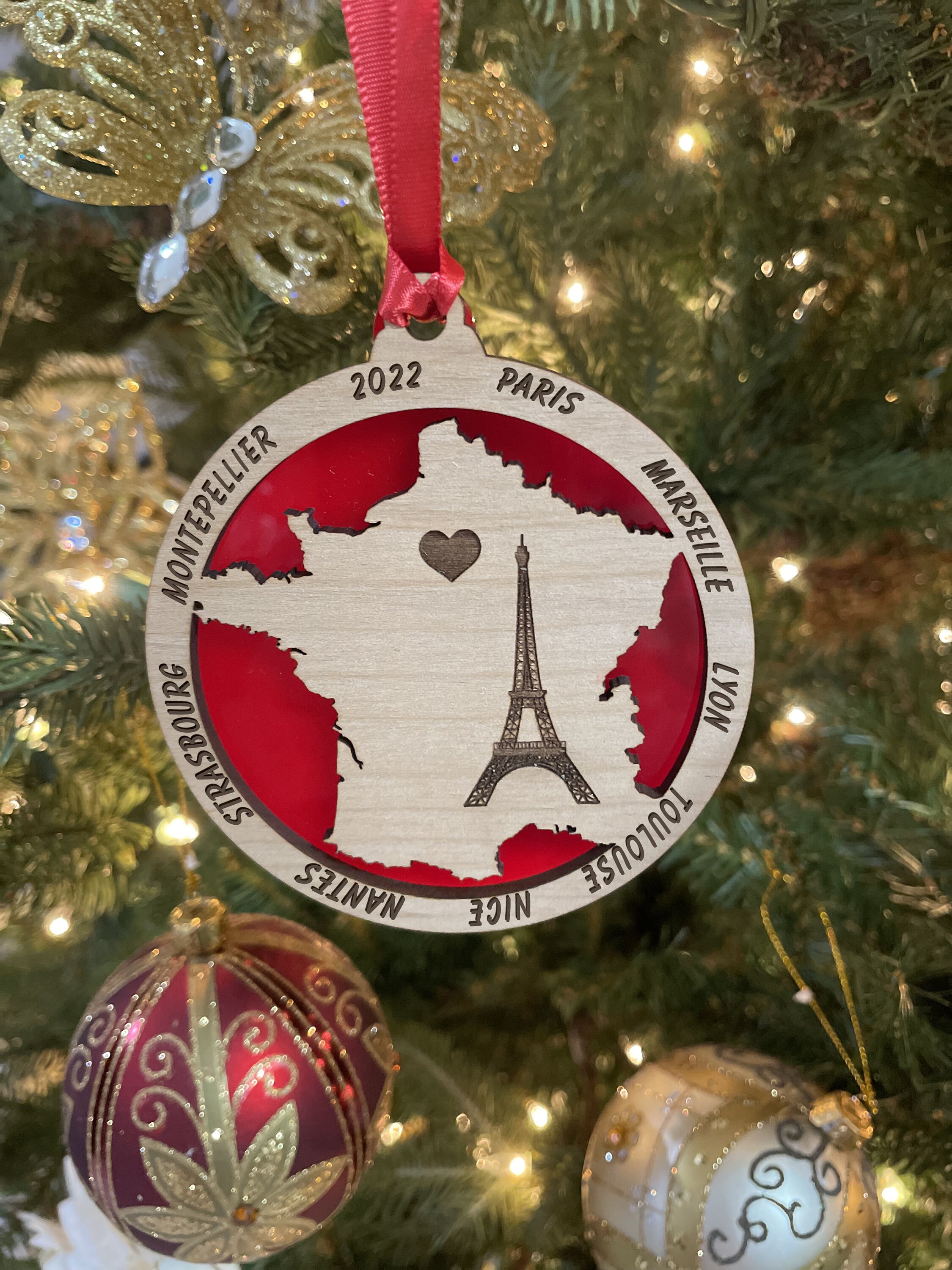 Paris Christmas Tree Ornaments