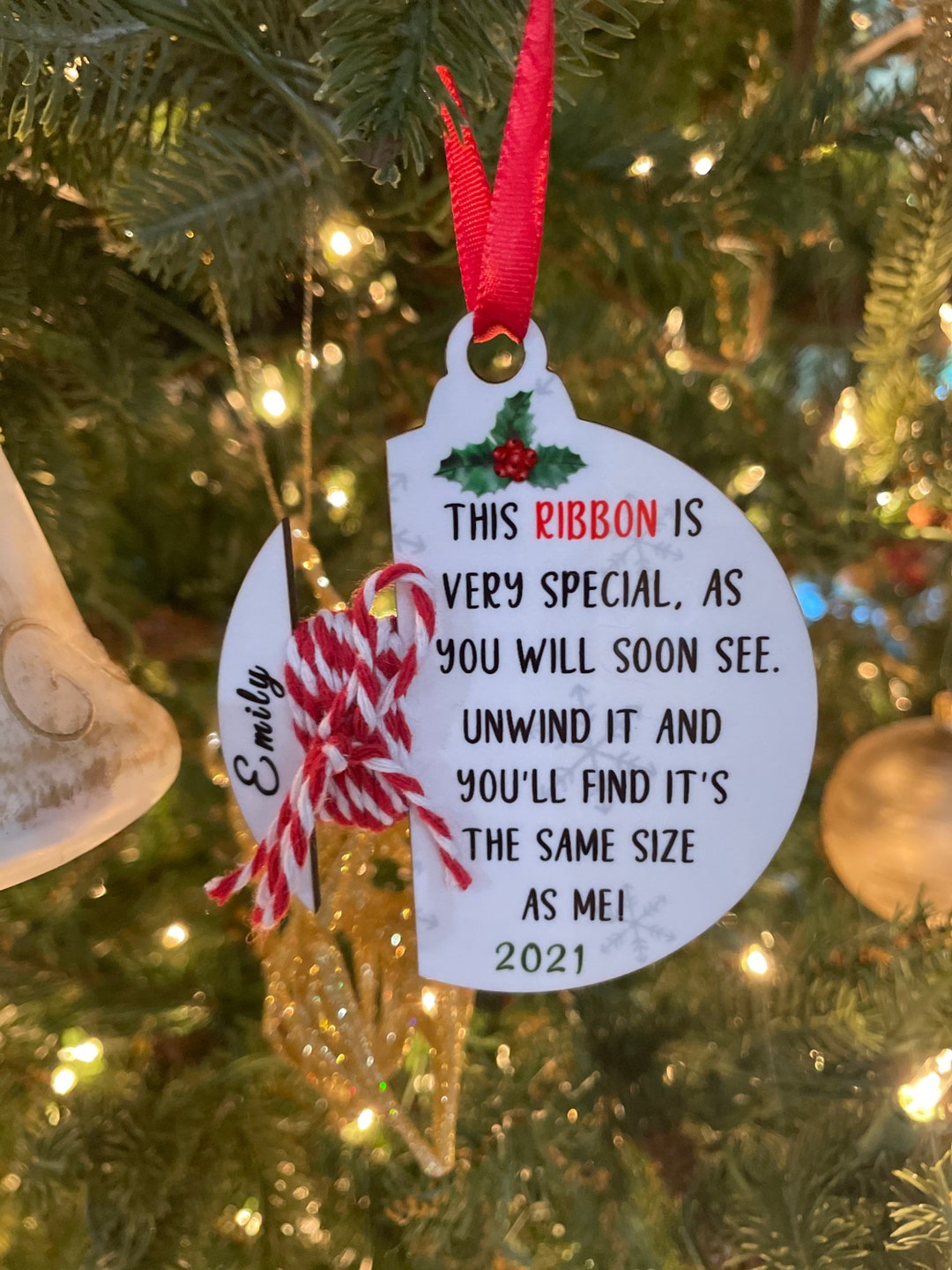 Personalized Height Ribbon Christmas Ornament Keepsake Height - Etsy Canada