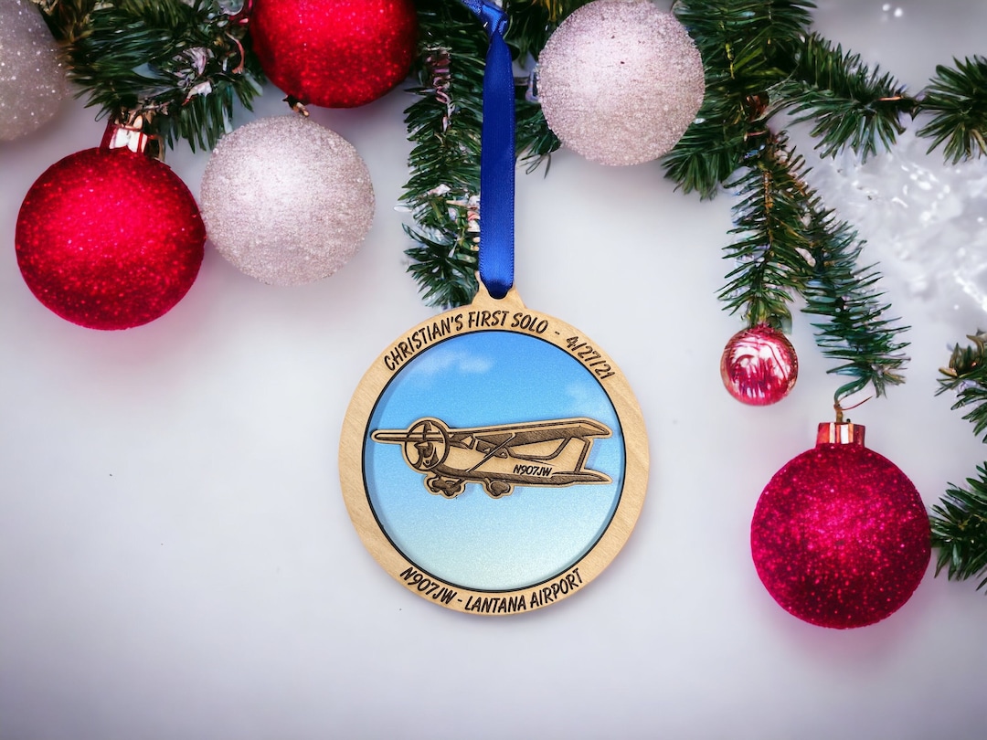 Personalized First Solo Flight Ornament, Cessna, Aviation Gifts, Pilot ...