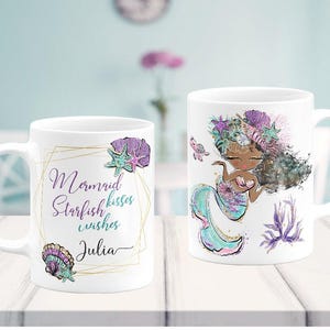Personalized Mermaid Coffee Mug, Custom Mug, Gift for Her, Mermaid Tail ...
