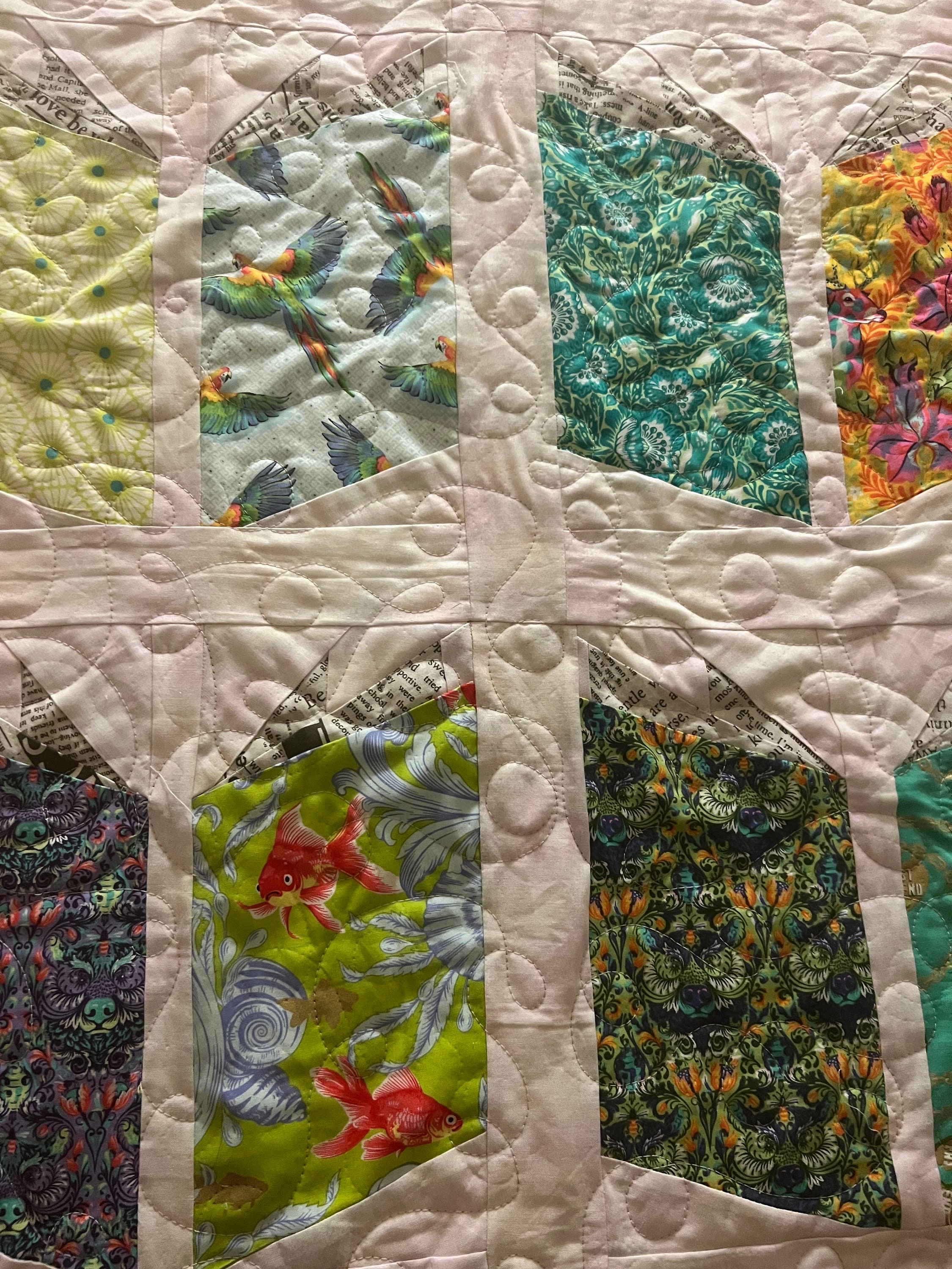 Book Nerd Pattern, Tula Pink Fabric Pieced, Machine Sewn and Quiltted ...