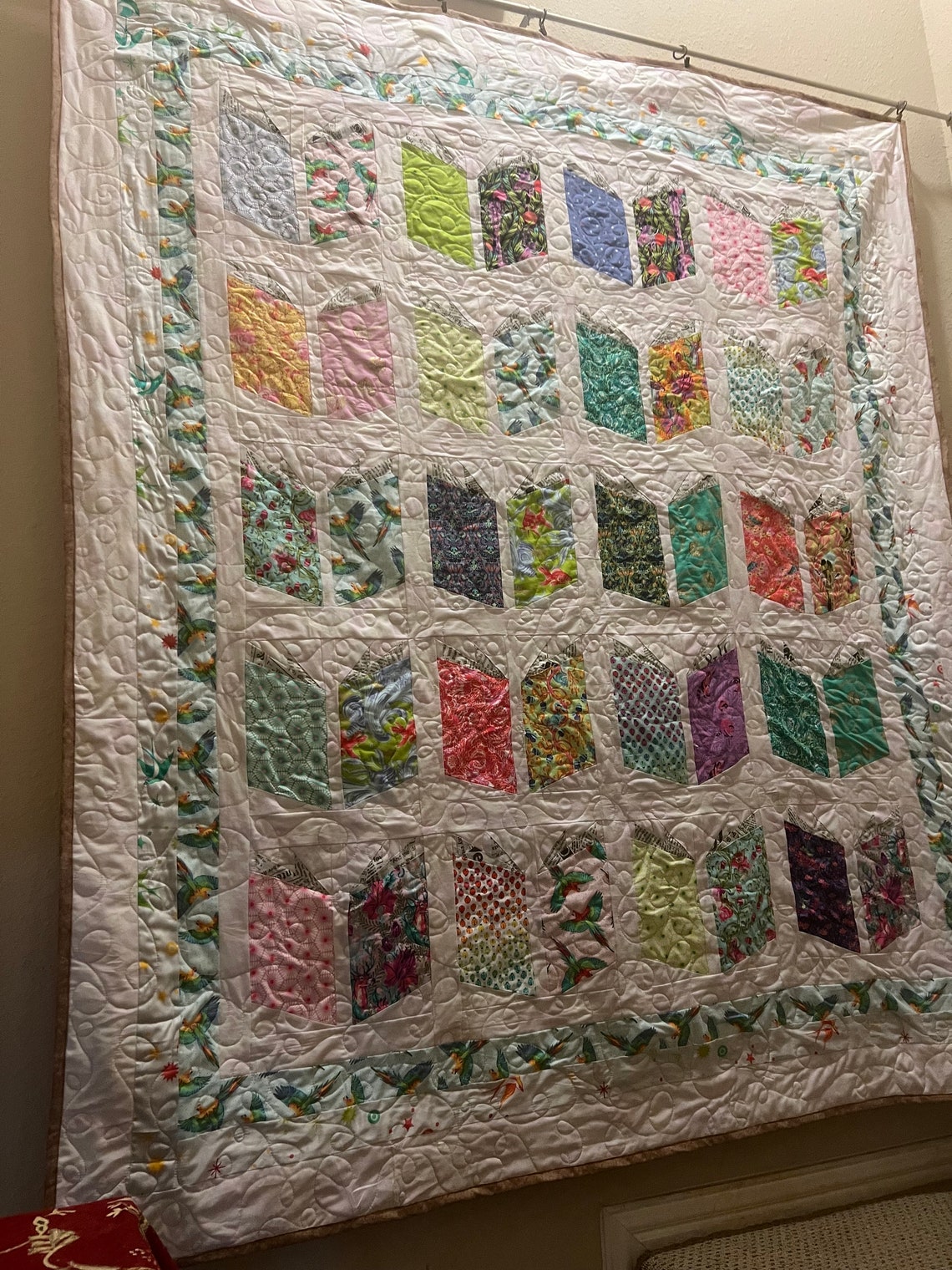 Book Nerd Pattern, Tula Pink Fabric Pieced, Machine Sewn and Quiltted ...