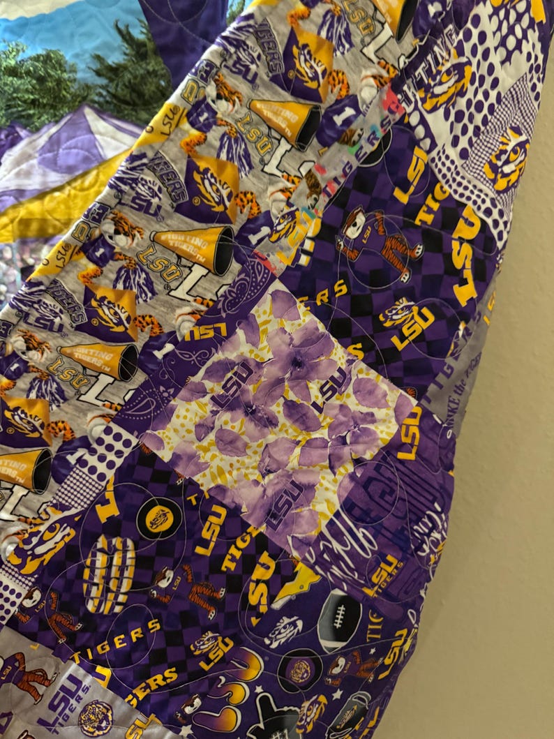 LSU Made by Me, Machine Sewn Quilt. Made With 100% New Cotton Materials ...