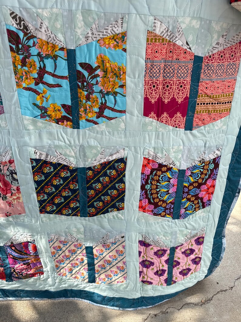 Book Nerd Pieced Quilted, by Me, Machine Sewn Quilt. Made With 100% New ...
