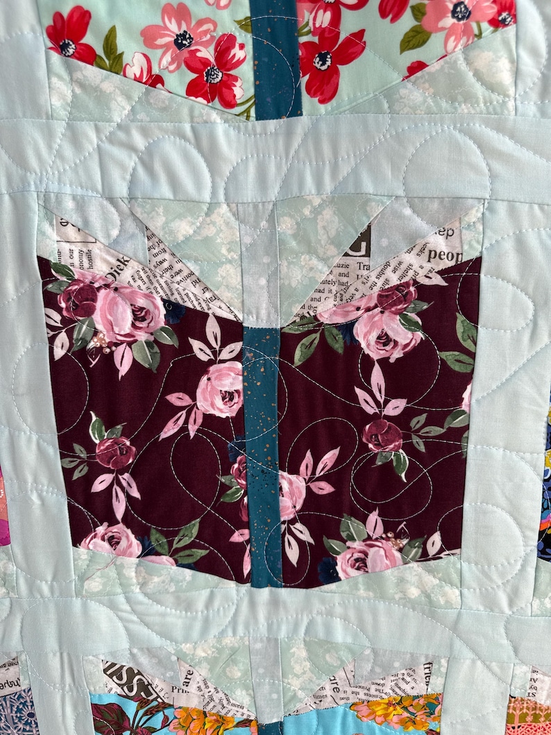 Book Nerd Pieced Quilted, by Me, Machine Sewn Quilt. Made With 100% New ...